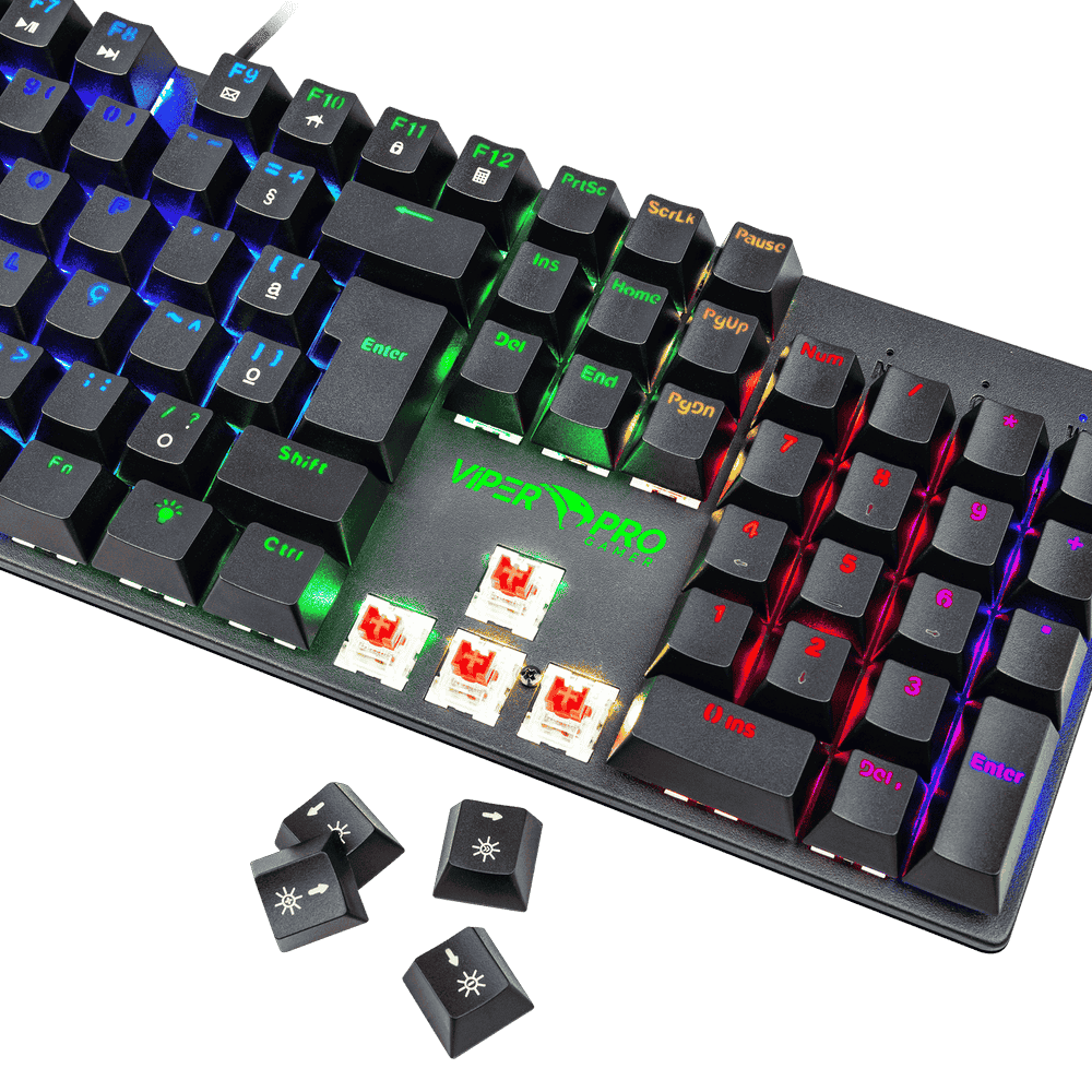Teclado Gamer Mecânico RGB Switch Red USB Preto ABNT2 Mamba | Viper Pro ...