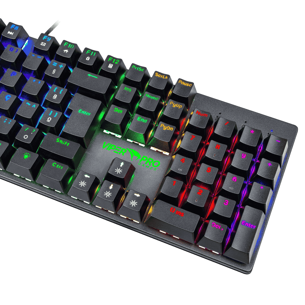 Teclado Gamer Mecânico RGB Switch Red USB Preto ABNT2 Mamba | Viper Pro ...